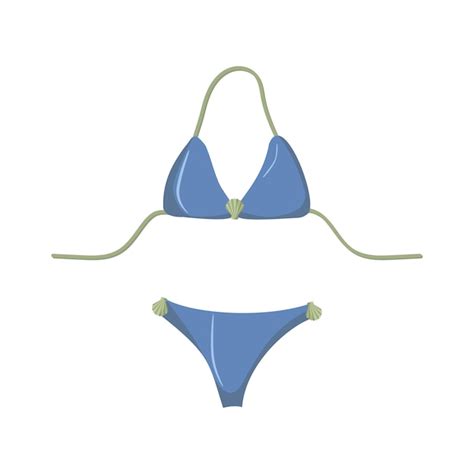 Premium Vector Blue Bikini Swimsuit On White Background