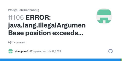 error java lang illegalargumentexception base position exceeds