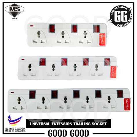 [sirim] Real Multi 2mtr 3 4 5 Way Way International Multi Universal Portable Extension Trailing