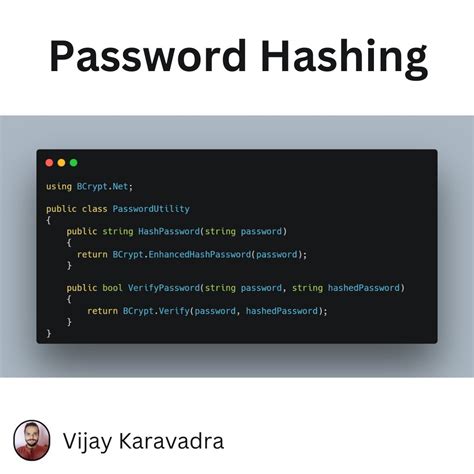 vijay karavadra on linkedin dotnet security passwordhashing bcrypt cybersecurity