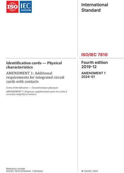 ISO IEC 7810 2019 Amd1 2024 Amendment 1 Identification Cards Physical Characteristics