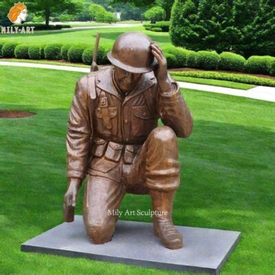 Bronze Fallen Soldier War Memorial Sculpture