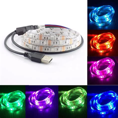 RGB Led Strip USB Waterproof V SMD Led Usb Tape Ledstrip Rgb Led Stripe Light White