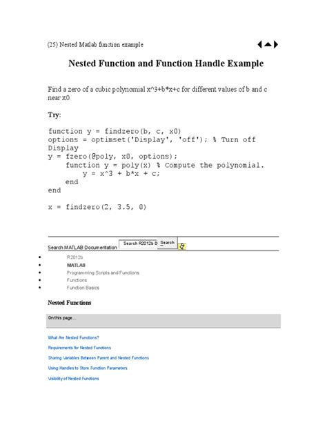 Nested Function And Function Handle Example Pdf Subroutine