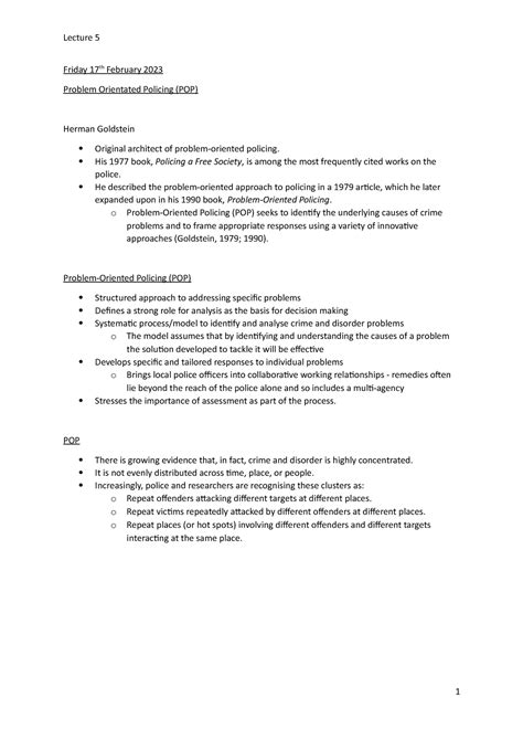 Problem Oriented Policing His 1977 Book Policing A Free Society Is