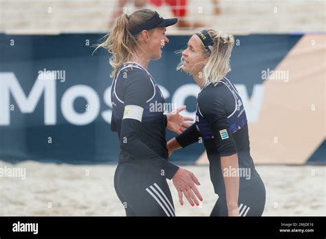 Germanys Laura Ludwig Right And Margareta Kozuch React During The
