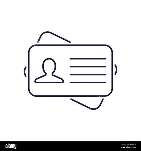 Id Card Line Icon Vector Identification Pictogram Person Business Logo Id Photo Symbol Person