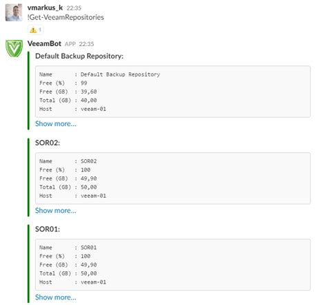 Veeam Plugin For Poshbot Chat Bot Veeam Vanguards Central