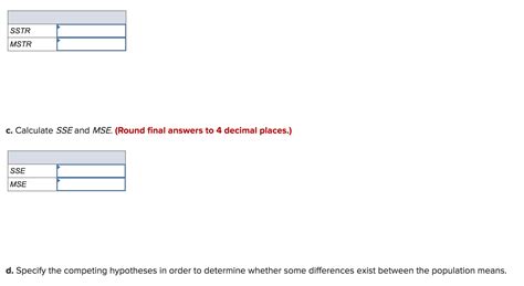 Solved C Calculate SSE And MSE Round Final Answers To 4 Chegg Com