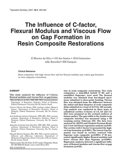 C Factor Pdf Dental Composite Dental Material