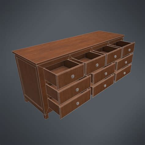 나무 옷장 서랍 3d 모델 8 Ma Obj Fbx Free3d