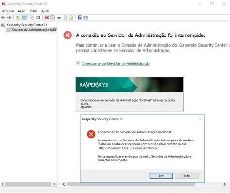 Falha ao estabelecer conexão com o dispositivo remoto Para PMES e empresas Kaspersky Support