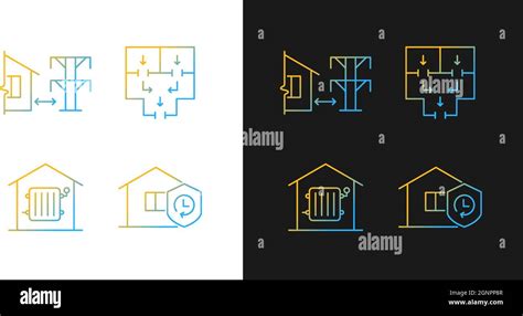 Home Building Regulation Gradient Icons Set For Dark And Light Mode Stock Vector Image And Art Alamy