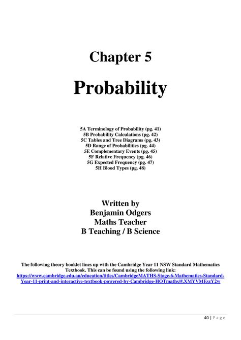Probability Notes Chapter Chapter Probability A Terminology Of Probability Pg B