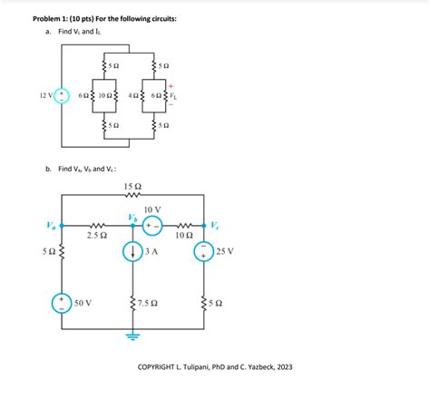 Solved Problem 1 10 Pts For The Following Circuits A