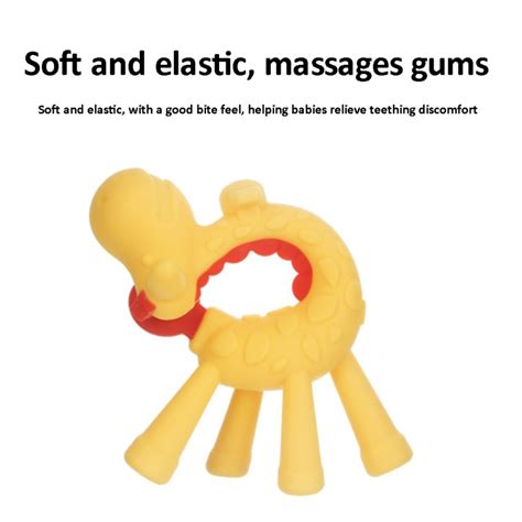 Xunyi 아기 기린 딸랑이 Teether 어린이 실리콘 물린 장난감 사양 직사각형 상자 녹색