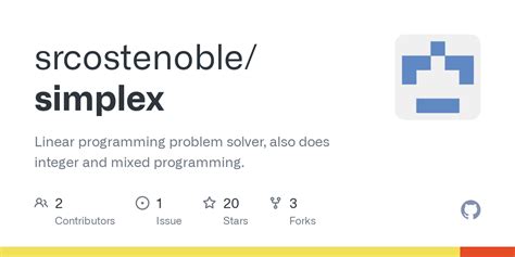 GitHub Srcostenoble Simplex Linear Programming Problem Solver Also Does Integer And Mixed