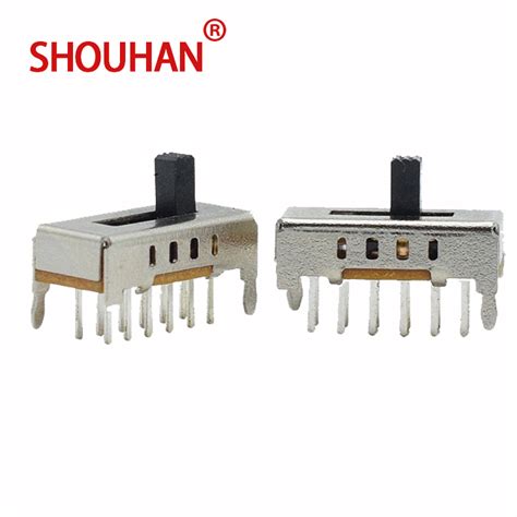 Best Ss24d02 Dip 12 Pin Four Positions Vertical Slide Switch 2p4t Slide