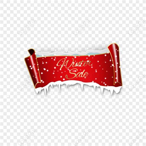 겨울 일러스트 눈송이 판매 배경 레드 리본 배너그래픽브러시 Png 일러스트 무료 다운로드 Lovepik