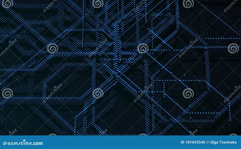 Futuristic Matrix Particles Abstract Technology Background Big Data Digital Code Stock