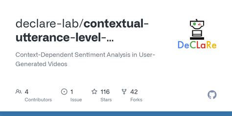Github Declare Labcontextual Utterance Level Multimodal Sentiment Analysis Context Dependent