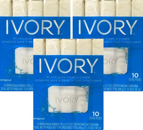 Amazon.com : Ivory Soap, Original 3.17 oz Bars 10 each, Pack of 3 (30 ...
