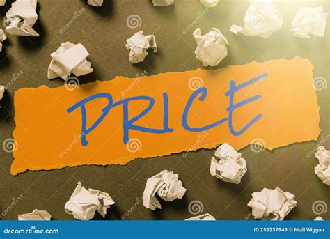Conceptual Display Price Conceptual Photo Sum Of Values That Customer Gives Up To Gain The