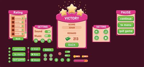 List Of Mobile Games Game Ui Kit User Interface Ui Ux 20470770 Vector Art At Vecteezy