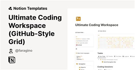 Ultimate Coding Workspace Github Style Grid Template Notion Marketplace