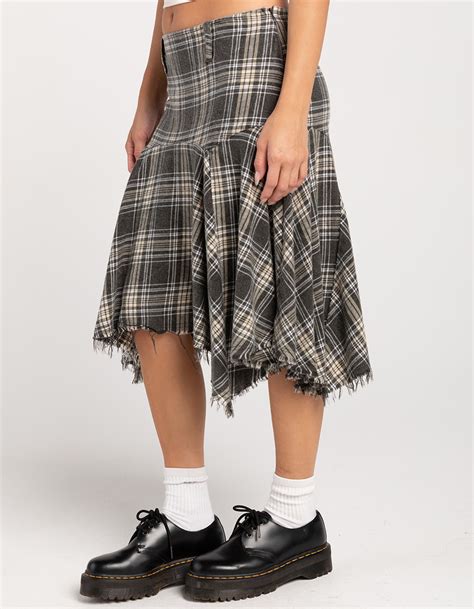 Bdg Urban Outfitters Basque Check Womens Midi Skirt Blkwht Tillys