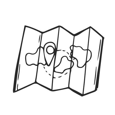 Hand Drawn Doodle Gps Map Icon Hand Drawn Black Sketch Sign Symbol Decoration Element White