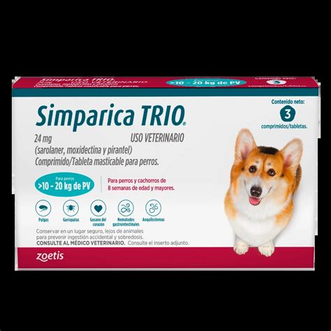 Simparica Trio Blue 101 20kg X 3 Tabletas