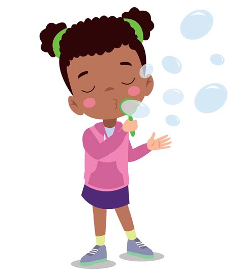 Cute Little Boy Blowing Bubbles Vector Illustration 20629516 Vector Art