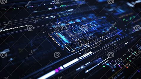 Futuristic Interface Displaying Complex Data Analysis And Building
