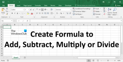 How To Create Formula To Add Subtract Multiply Or Divide In Excel
