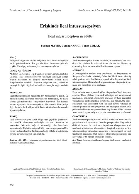 Pdf Ileal Intussusception In Adults