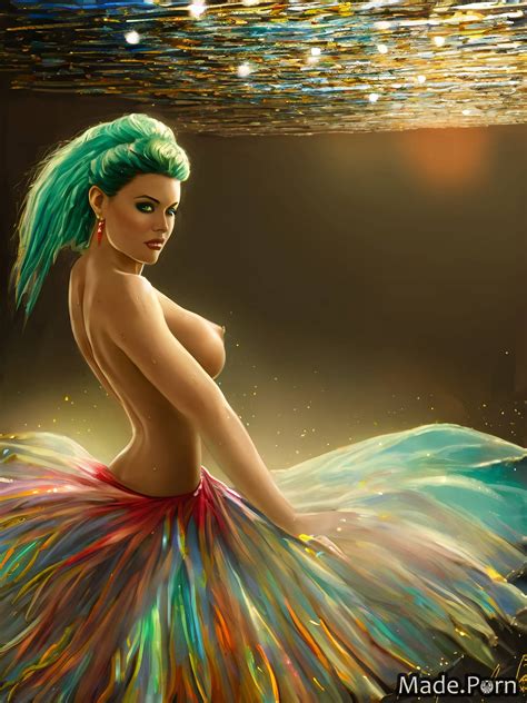 Porn Image Of Babe Glow Glitter Aqua Wet Transparent Cyan Created By AI