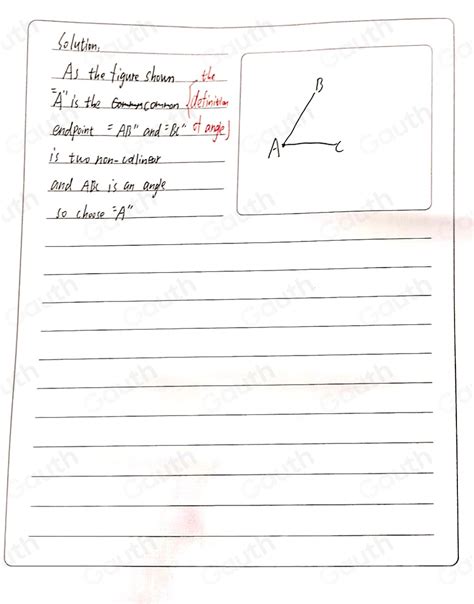 Solved 1 It Is Formed By Two Non Collinear Rays With A Common Endpoint A Angle B Point C