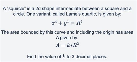 Answered A Squircle Is A 2d Shape Intermediate Bartleby