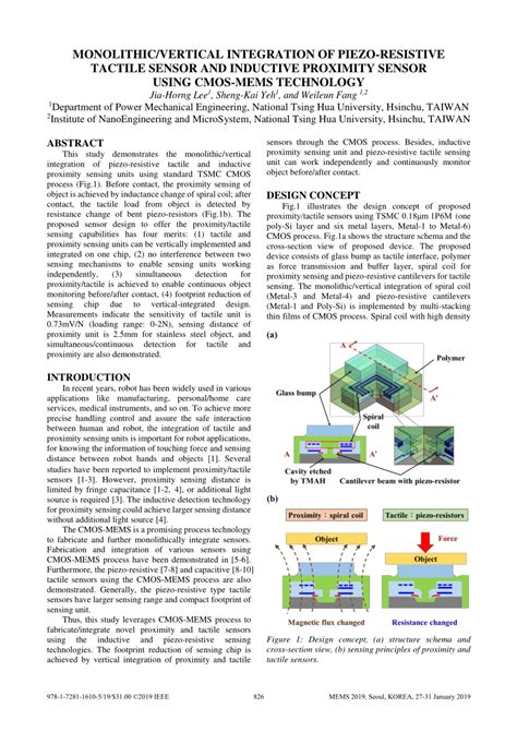 Pdf Monolithicvertical Integration Of Piezo Resistive Tactile Sensor