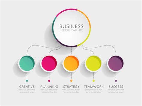 Horizontal Infographic Template With 5 Royalty Free Vector