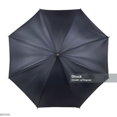 사이드 뷰에 블랙 오픈 클래식 우산 모형 로고 프리젠 테이션을위한 템플릿 흰색 배경에 격리된 사실적인 벡터 일러스트레이션 0명에