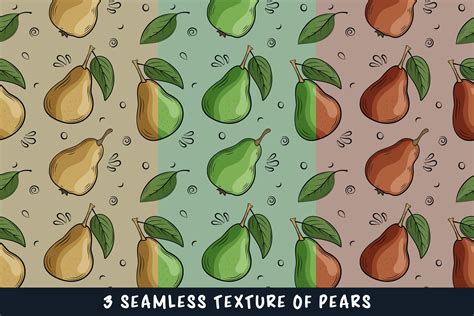 3 Seamless Texture Of Pears Graphic By Manuchi Creative Fabrica