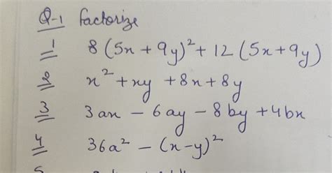 Pathshaala Class 8th Factorisation Questions