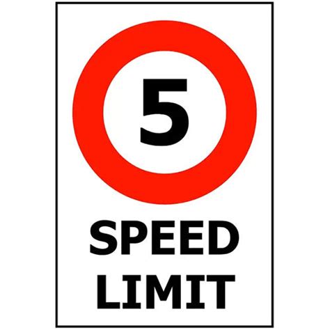 5 Speed Limit Sign 240 X 340 Acm Active Safety