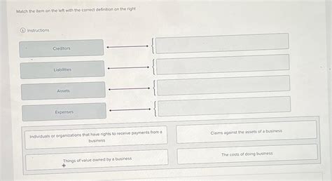 Solved Match The Item On The Left With The Correct Chegg Com