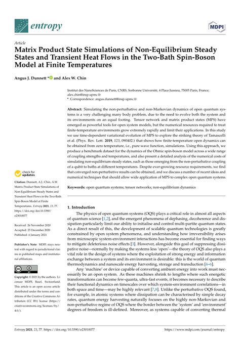 Pdf Matrix Product State Simulations Of Non Equilibrium Steady States And Transient Heat Flows