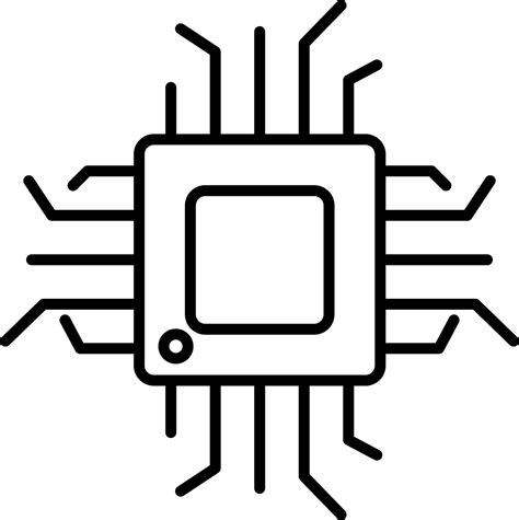 Integrated Circuit Or Microchip Icon In Black Line Art 24197666 Vector Art At Vecteezy