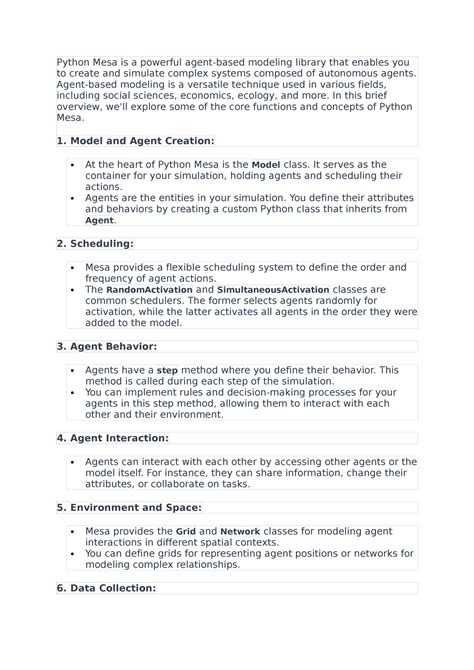Python Mesa Basis Python Mesa Is A Powerful Agent Based Modeling