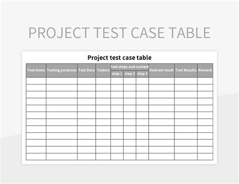 Project Test Case Table Excel Template And Google Sheets File For Free